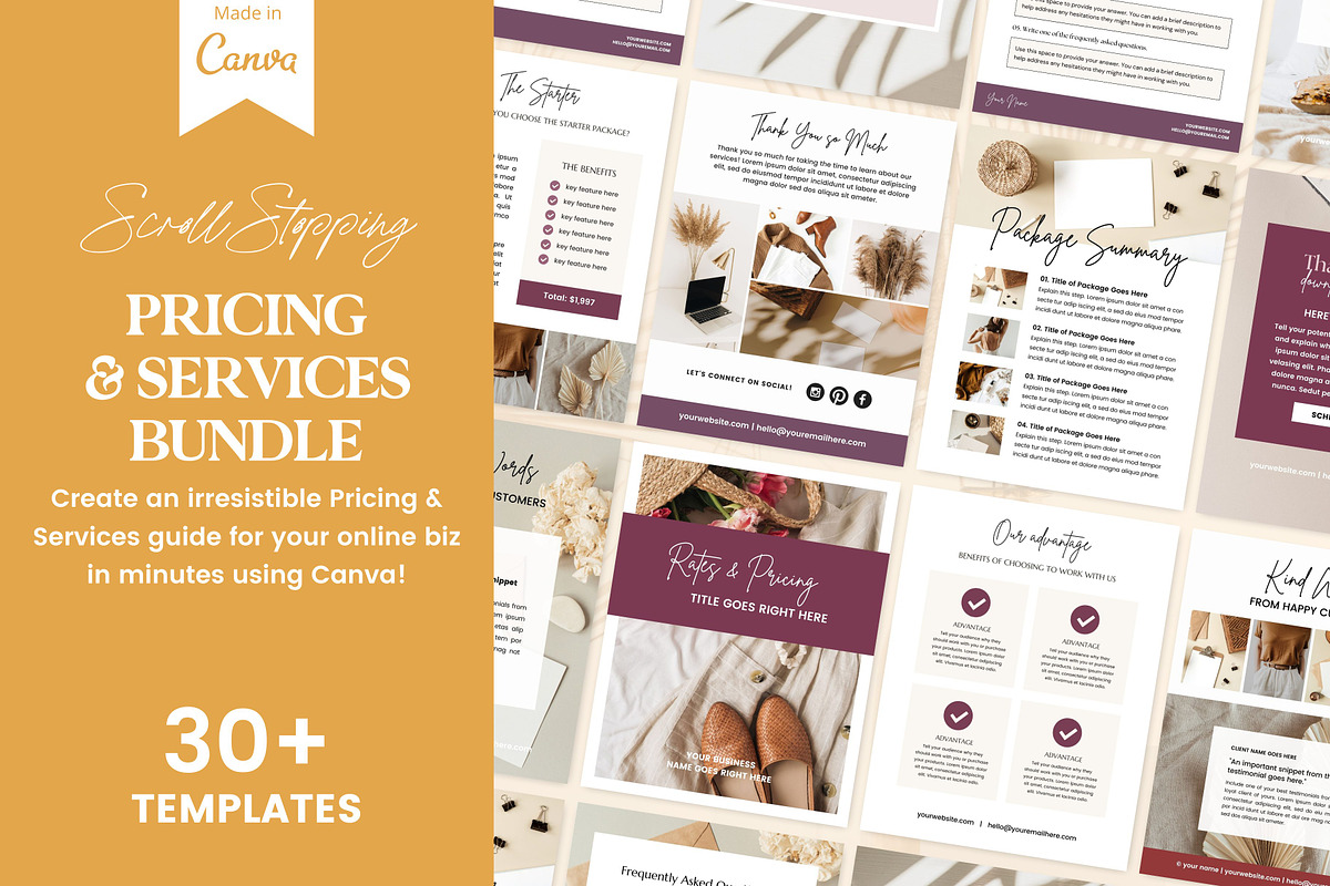 Pricing & Services Guide for Canva