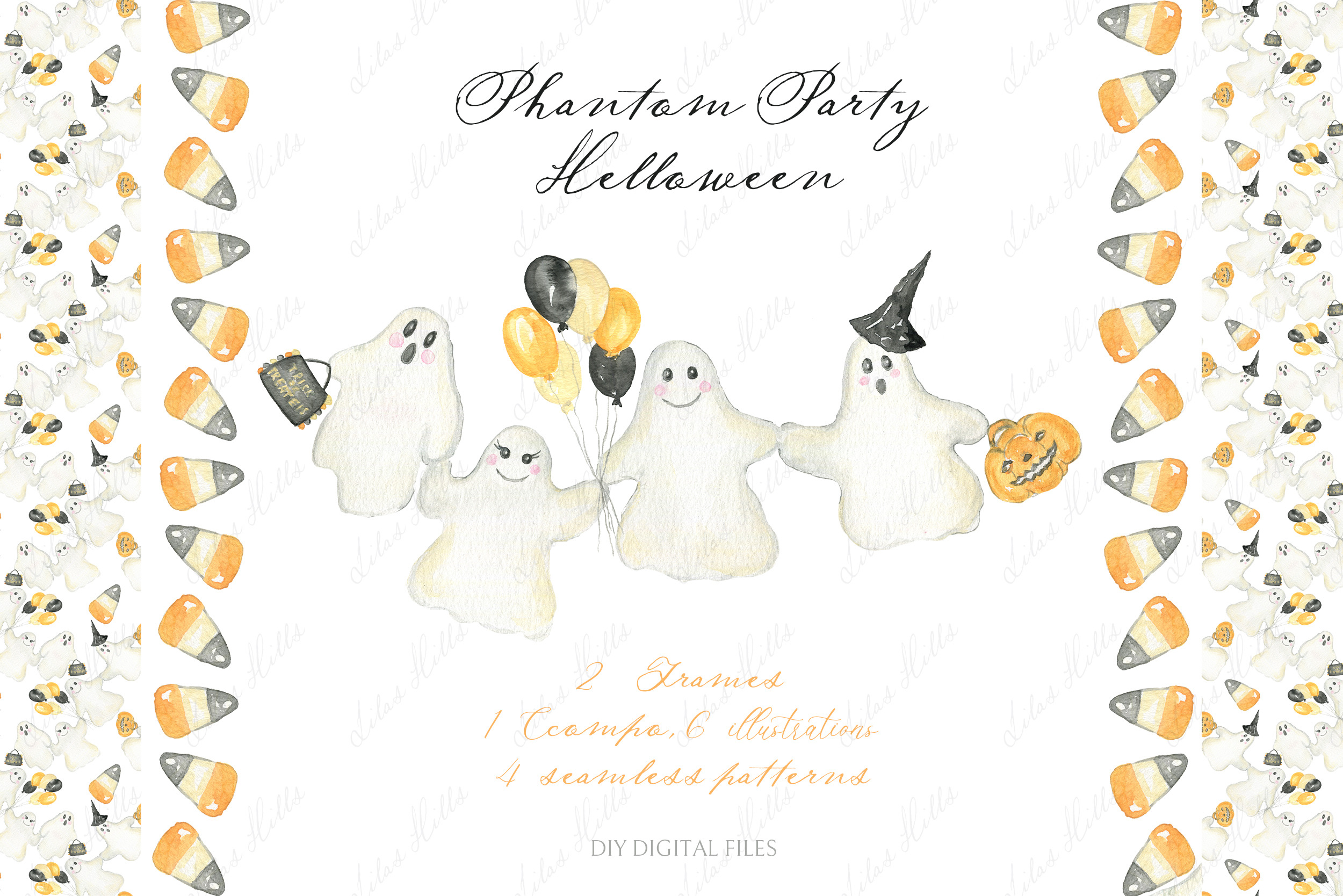 Halloween Phantom Party DIY Digital, an Illustration by LABFcreations