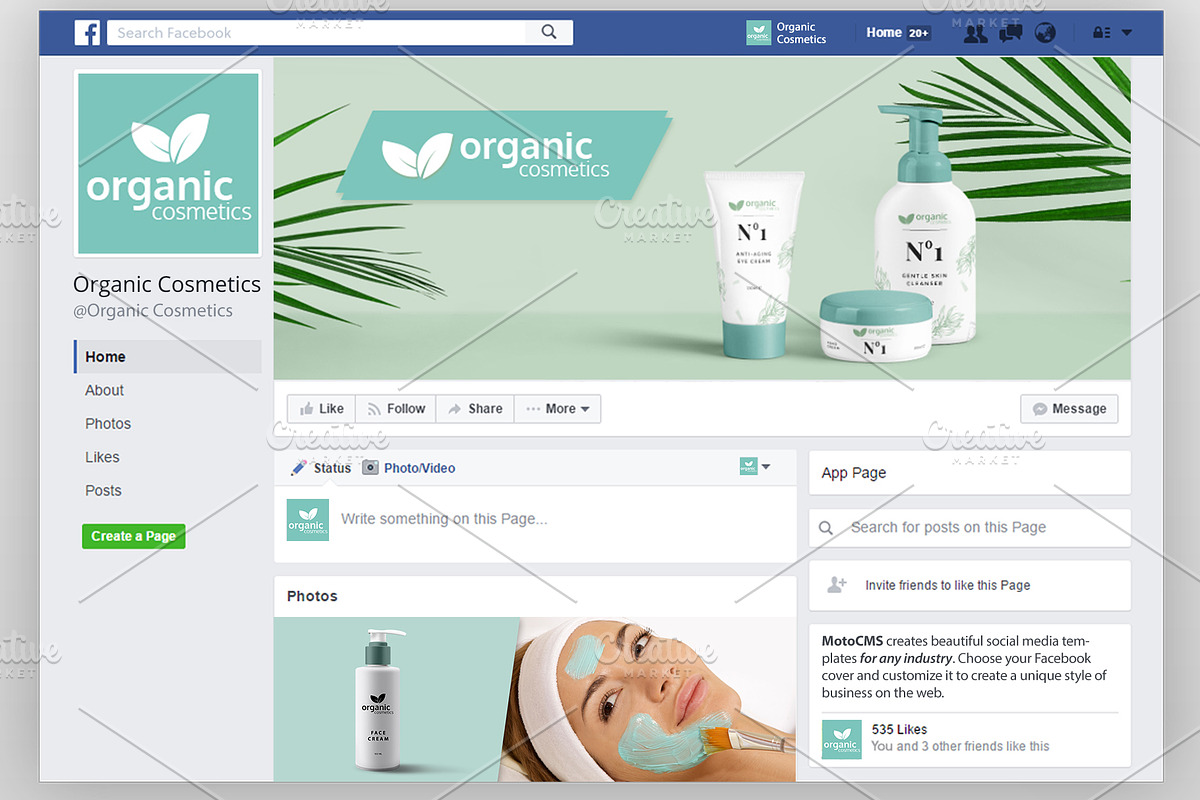 Cosmetics Facebook Cover Template, a Social Media Template by MotoCMS