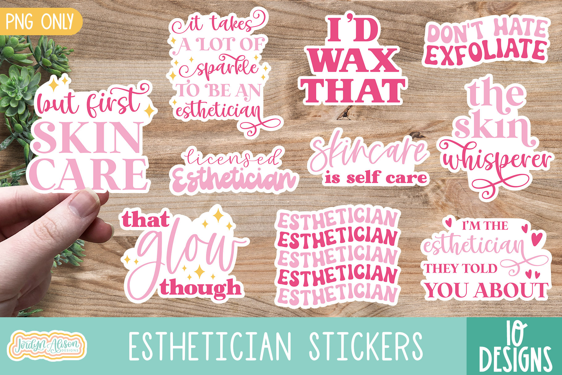 Esthetician Printable Sticker Bundle, a Graphic by Jordyn Alison Designs