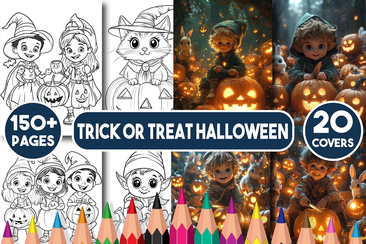 Trick or Treat Halloween Coloring, an Animal Illustration by Printable ...