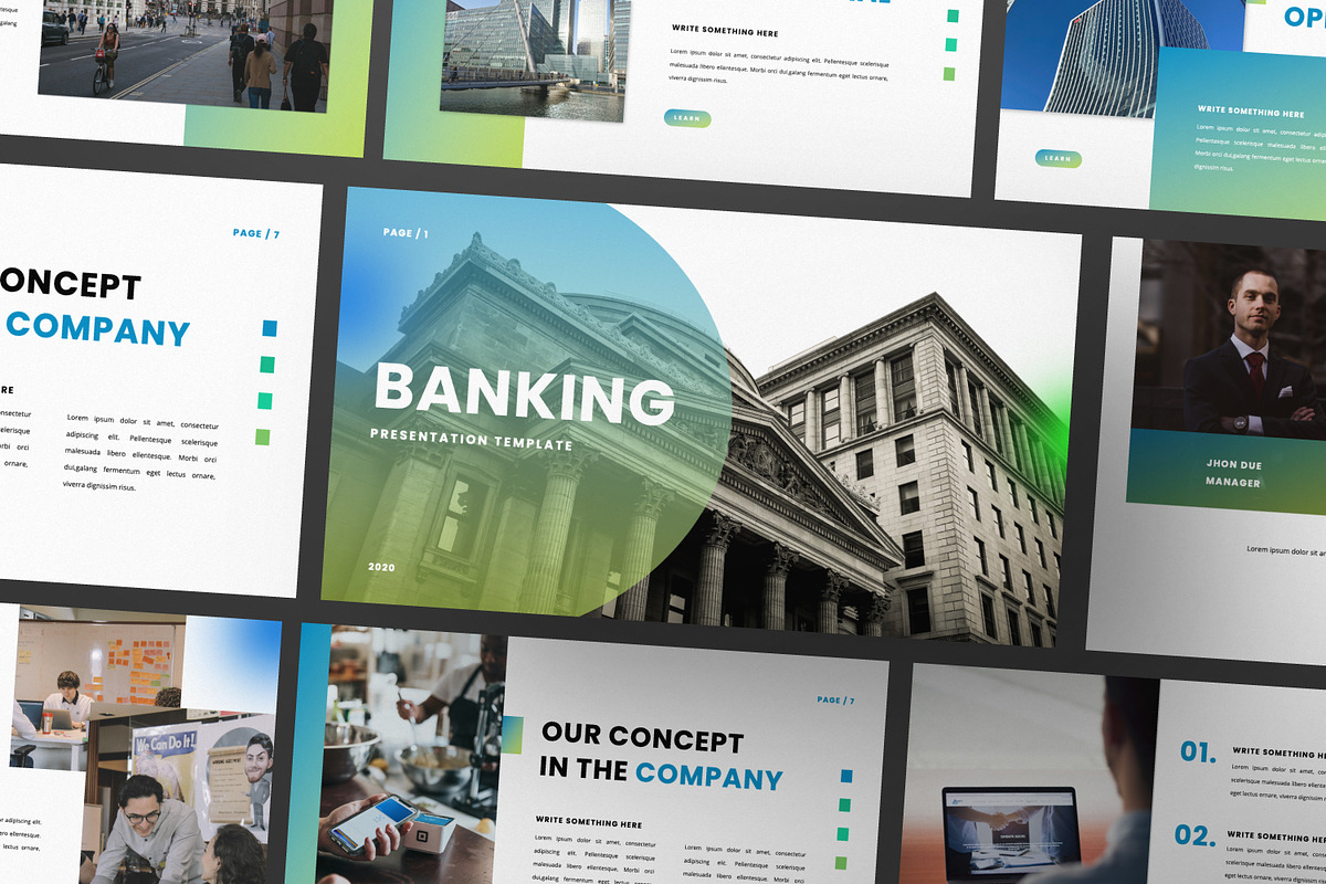 Banking Powerpoint Template, a Presentation Template by Portocraft