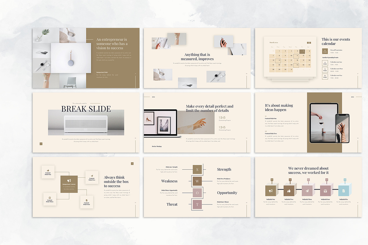 Earthy Elegant PowerPoint Template, a Presentation Template by Neermana
