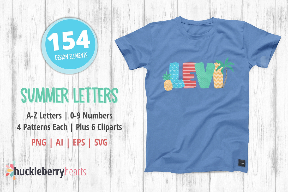 Summer Letters Clipart, an Illustration by Huckleberry Hearts