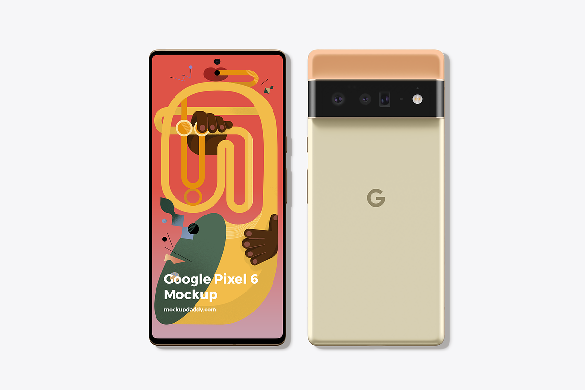 Google Pixel 6 Mockup, an Android Mockup by Mockupdaddy