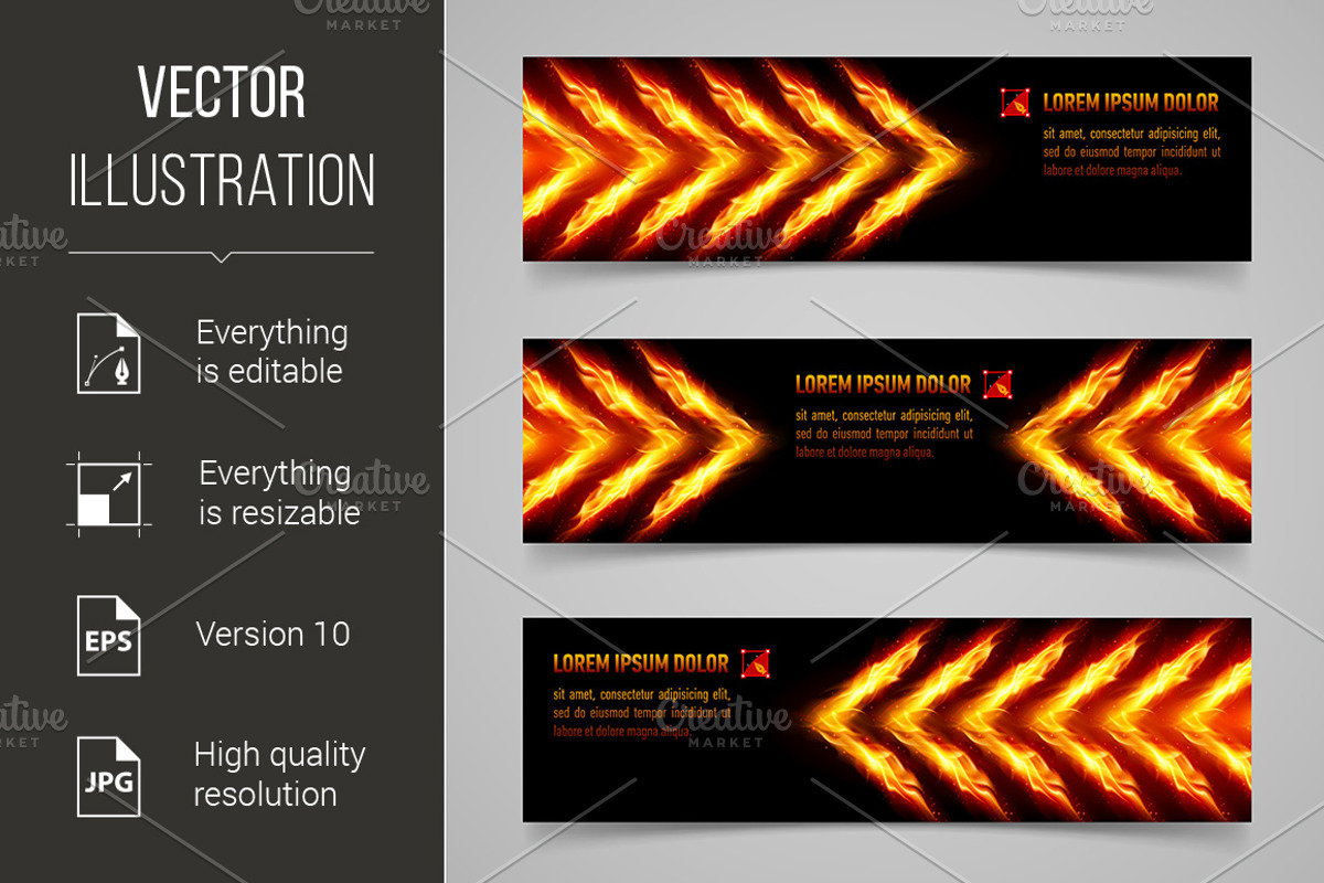 Fire banners, a Background Graphic by DvargShop