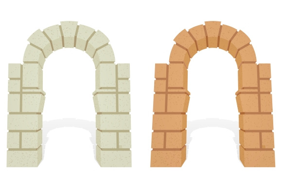 Stone architectural isometric arch, a Graphic by Microvector
