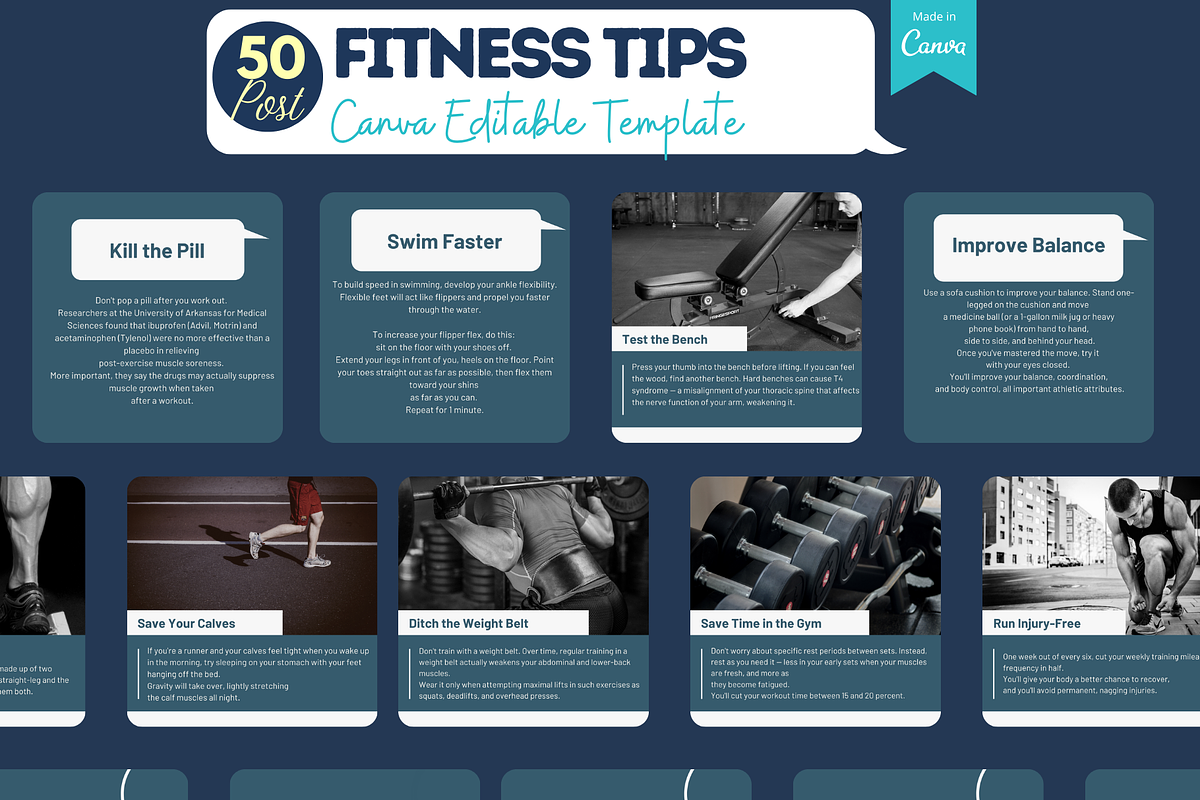 Fitness Templates - Canva Editable