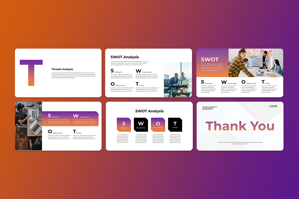 SWOT - PowerPoint Template, a Presentation Template by QR Design Studio