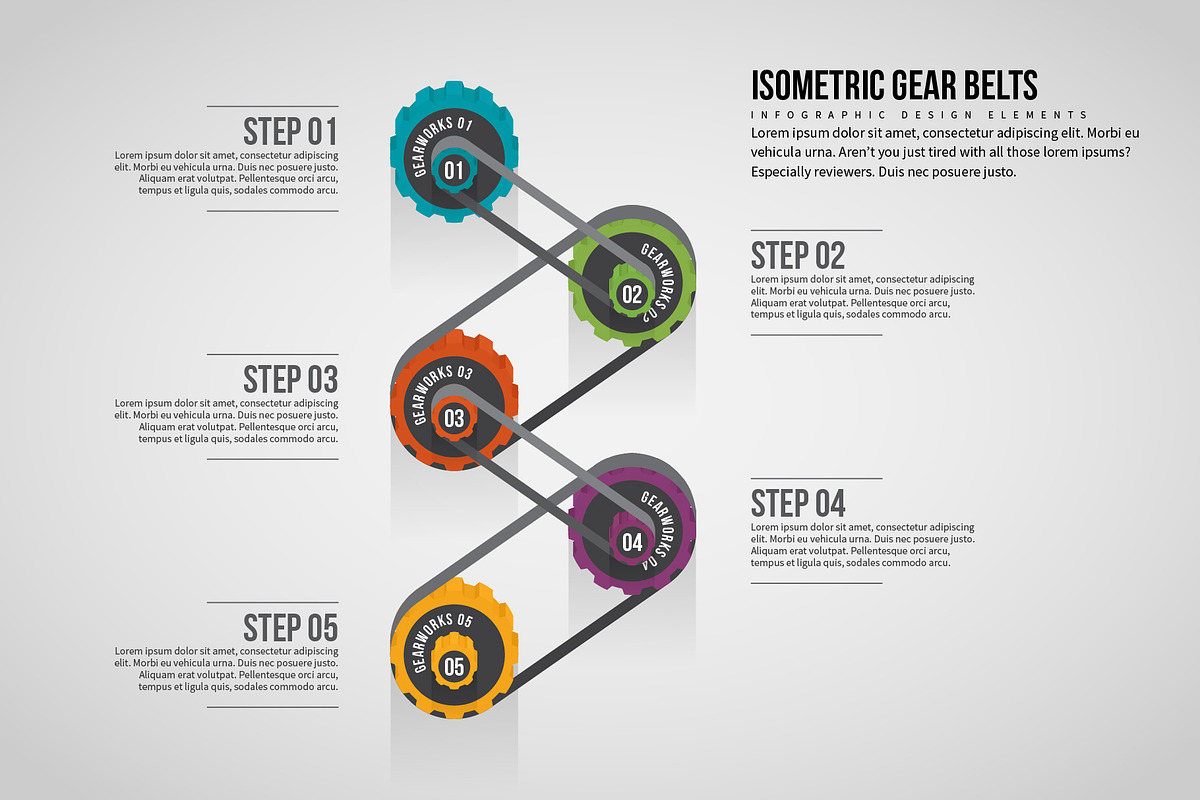 Isometric Gear Belt Infographic, a Templates & Theme by h.utomo