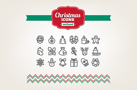 Outlined holiday icons, an Outline Icon by miumiu