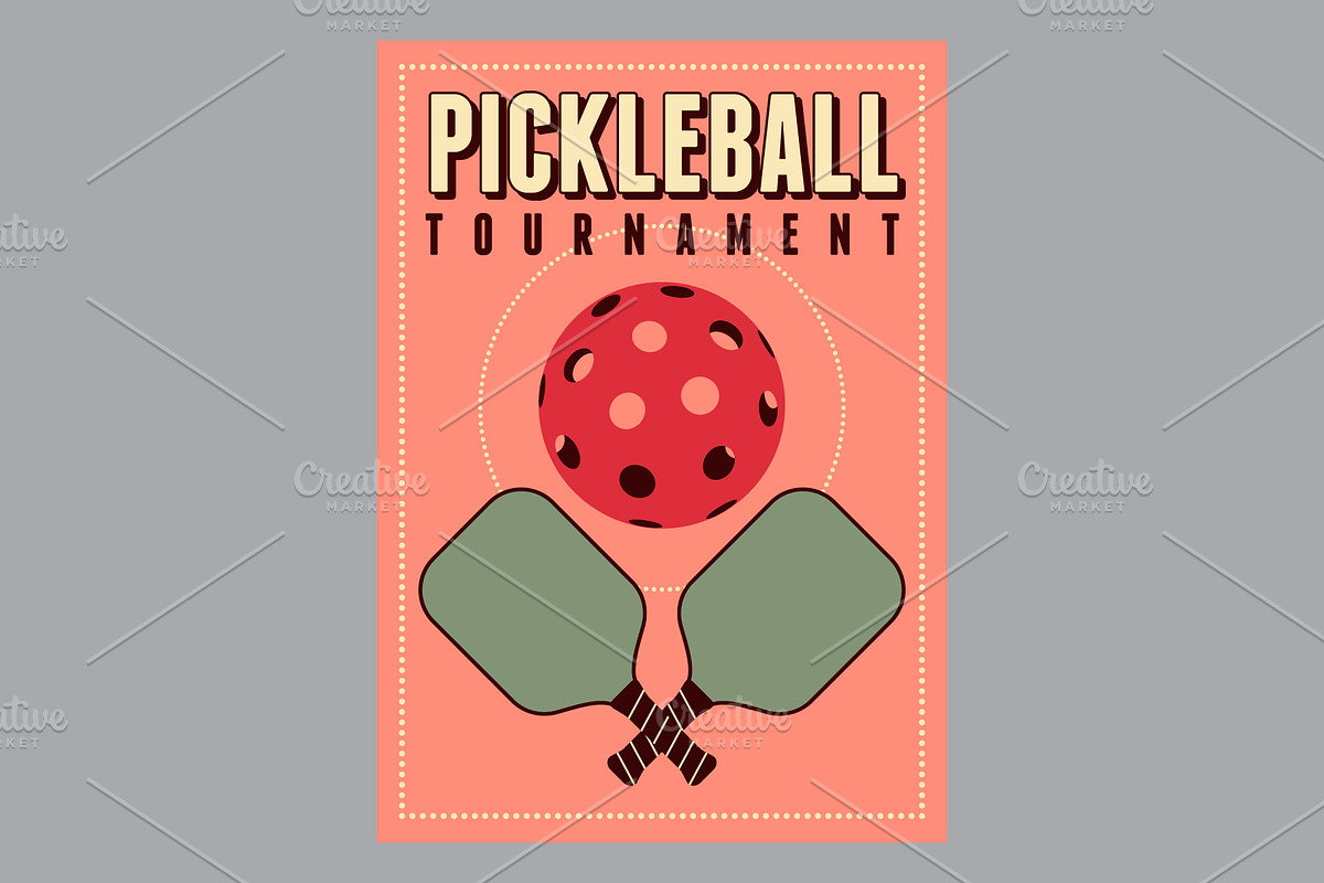 Pickleball retro vector poster set., a Sport Illustration by PoPaShop