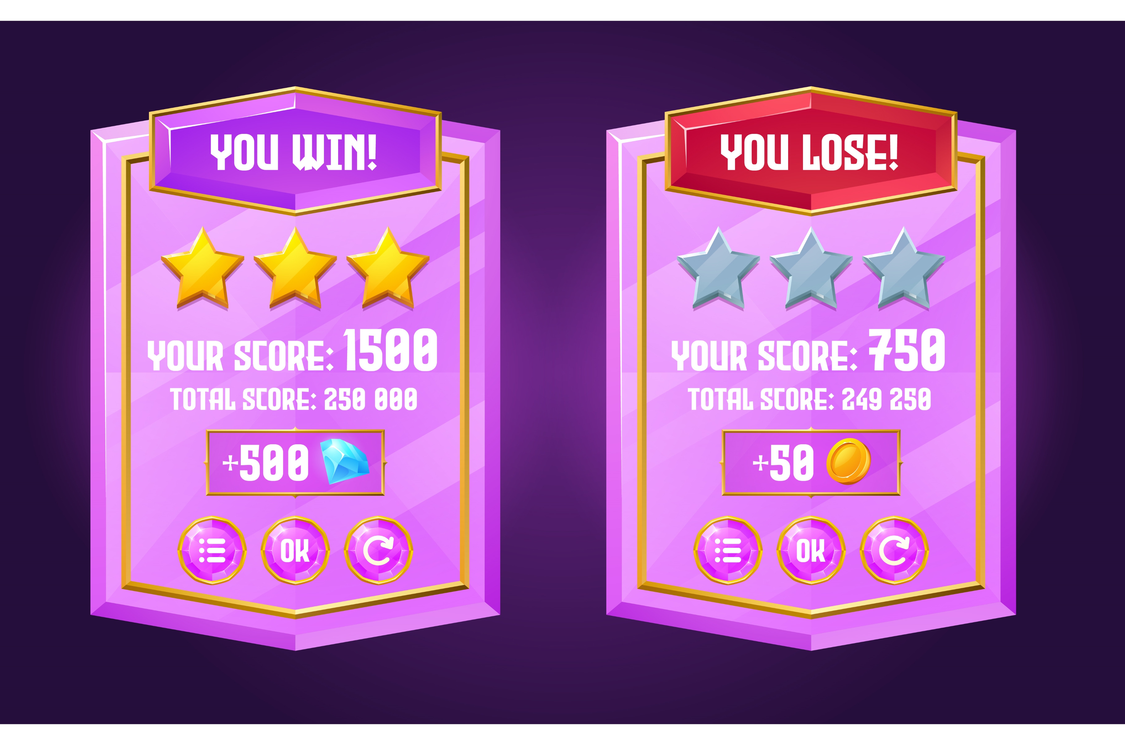 Game ui interface crystal boards, an Illustration by art PVP - market