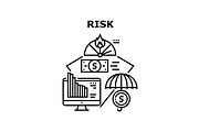 Financial Risk Vector Concept Black, a Finance Illustration by pikepicture