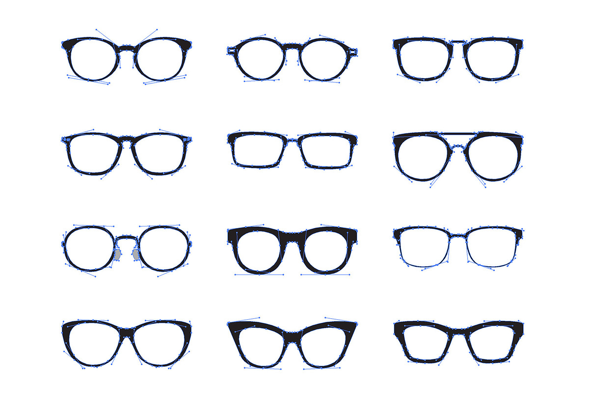 Eyeglasses Frames ( Vector & PSD), an Icon by Vectorwins Premium Shop