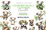 Watercolor Koala Clipart, Cute Koala