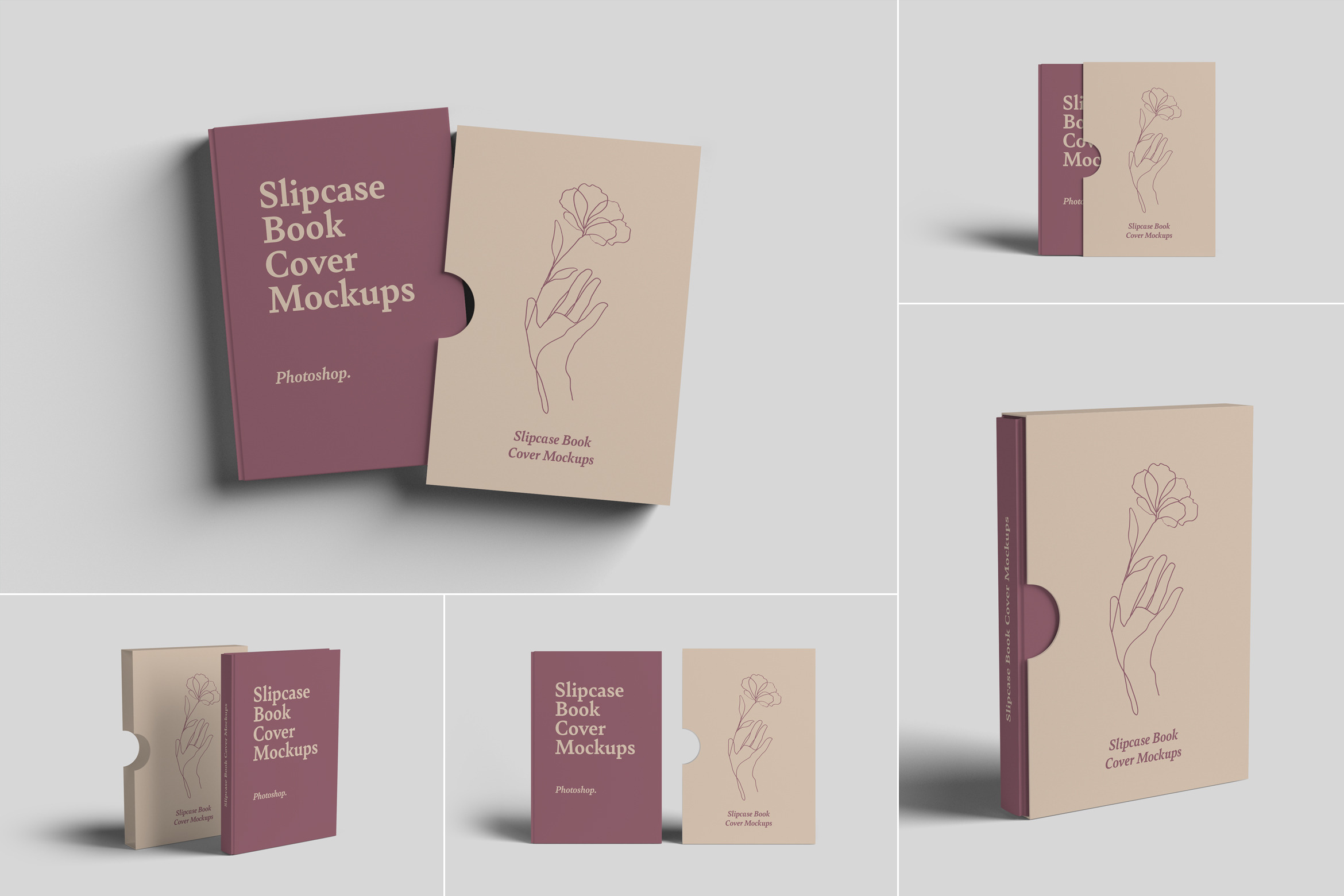 Slipcase Book Cover Mockups, a Print Template by artimasa