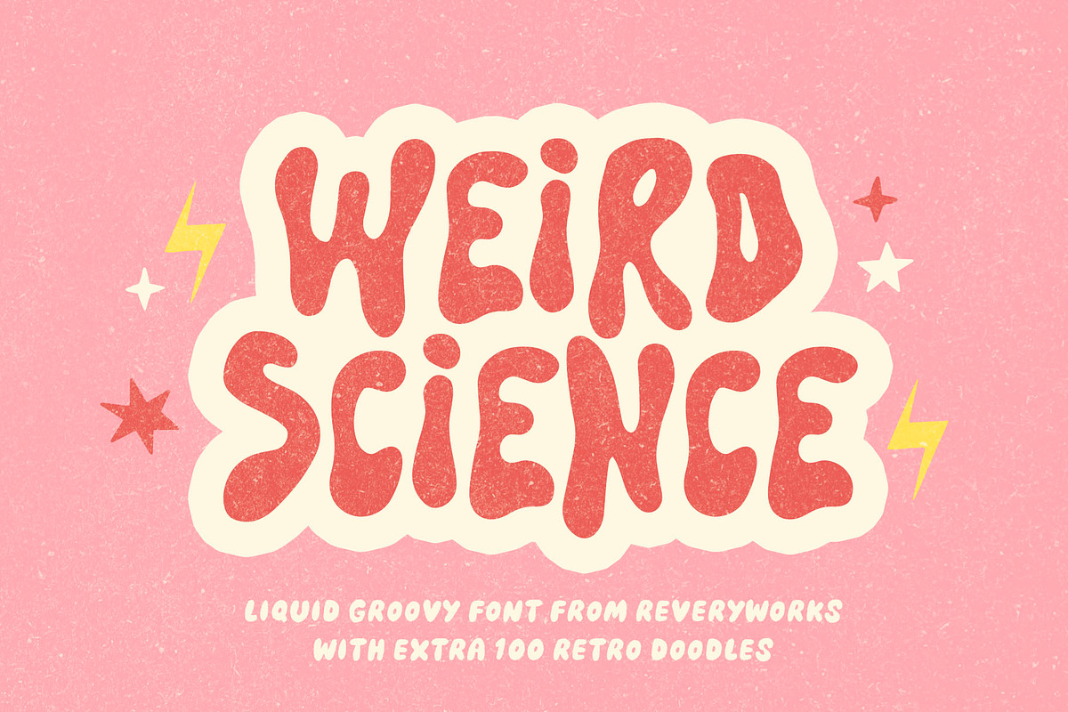 Weird Science Font & Doodles, a Font by ReveryWorks