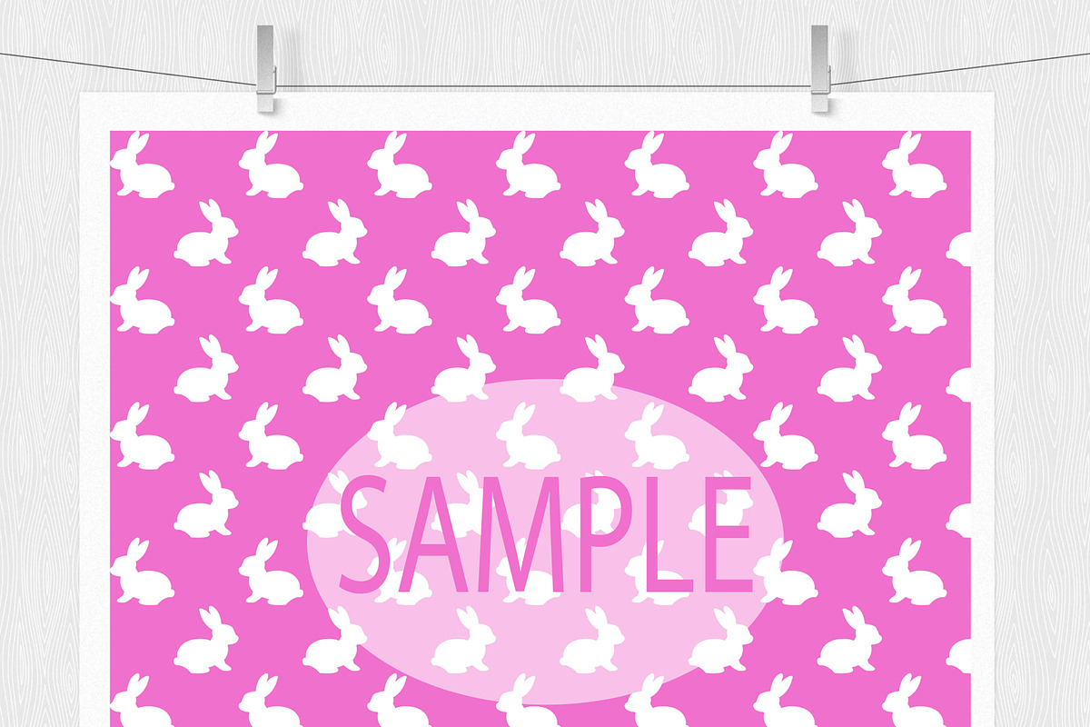 Digital Paper - Bunny Rabbit, a Pattern Graphic by Leska's Digitals