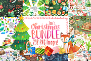 Watercolor Christmas Bundle Clipart, an Animal Illustration by DigitalArtsi