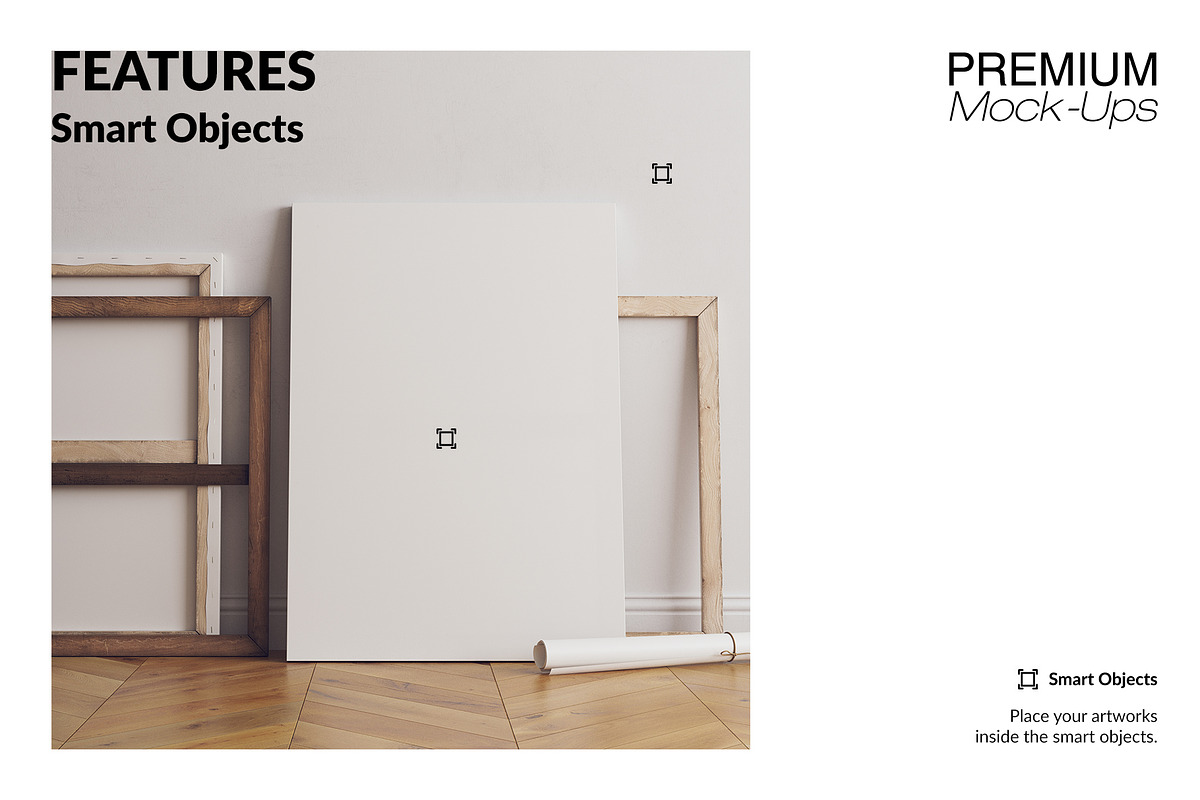 Canvas and Wallpaper Mockups, a Product Mockup by mock-ups