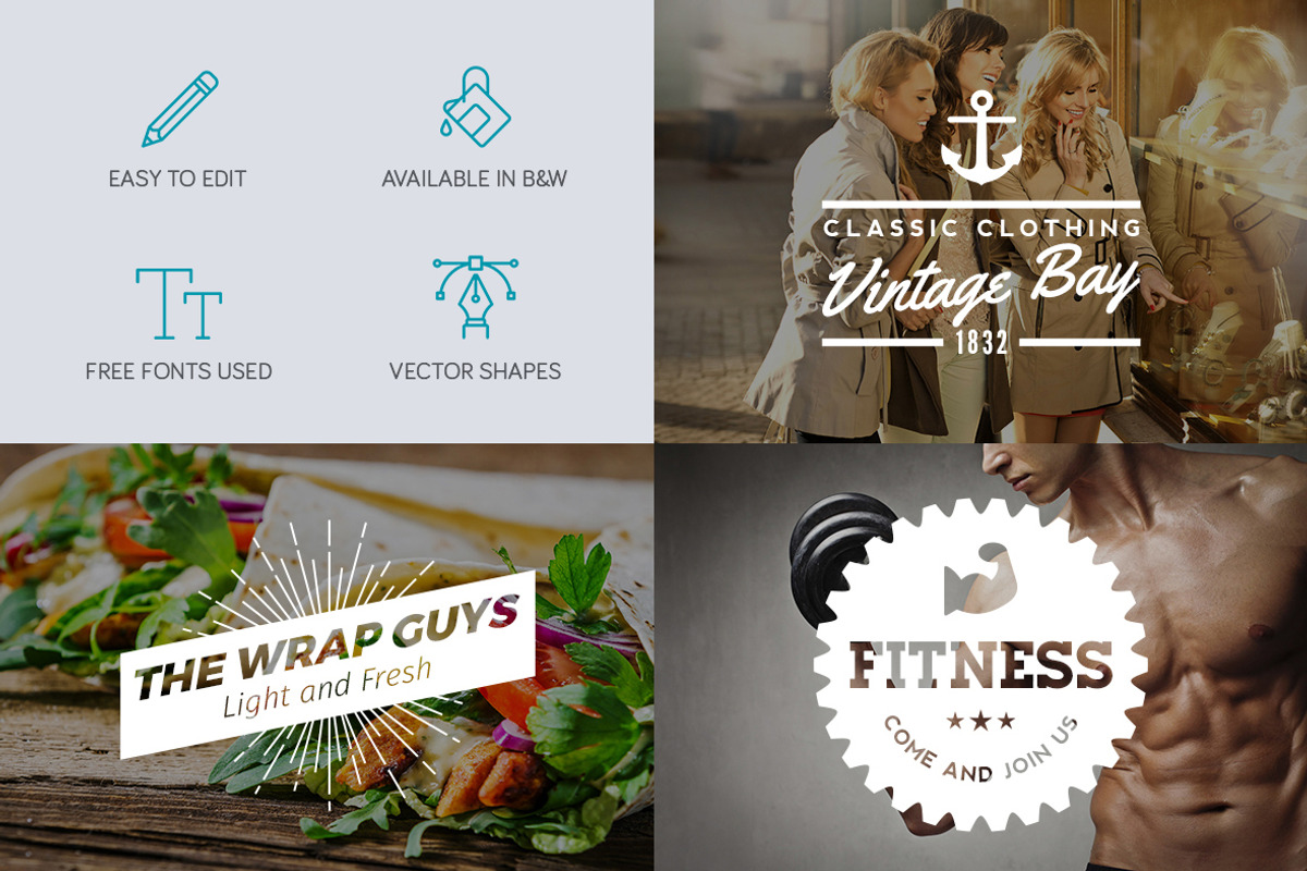 Vintage Badges, a Branding & Logo Template by Brandify Studio