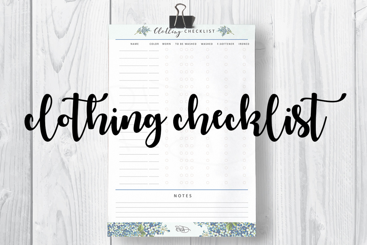 Clothing checklist Laundry checklist, a Templates & Theme by Bethel Web ...