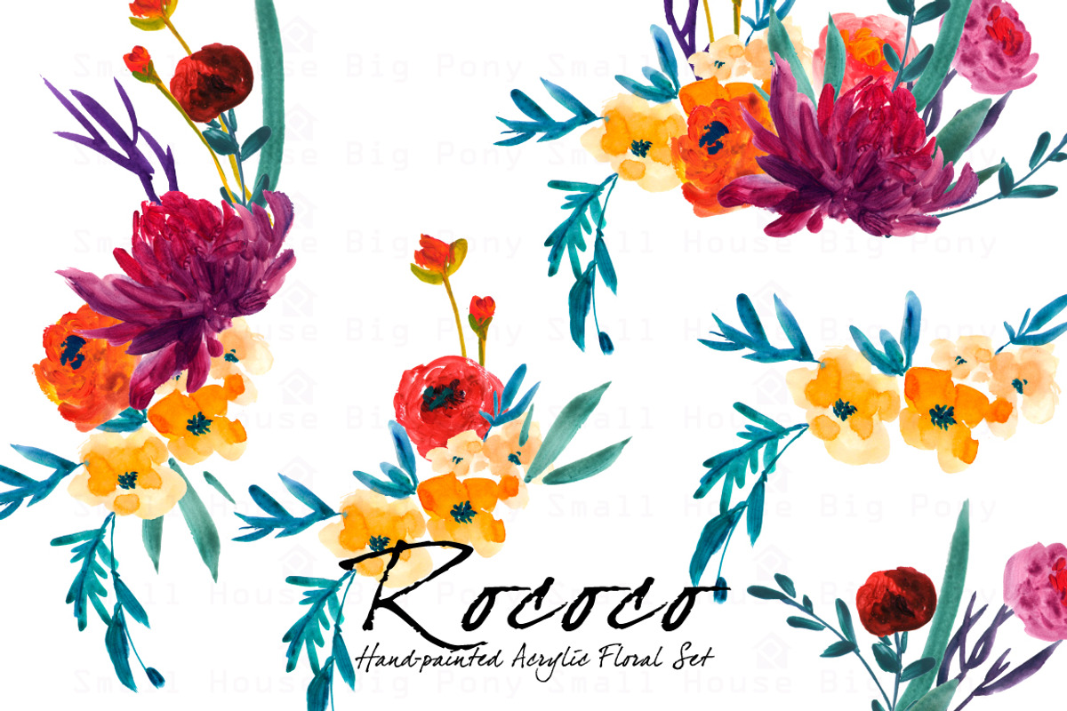 Rococo - Watercolor Clip Art, an Illustration by SmallHouseBigPony