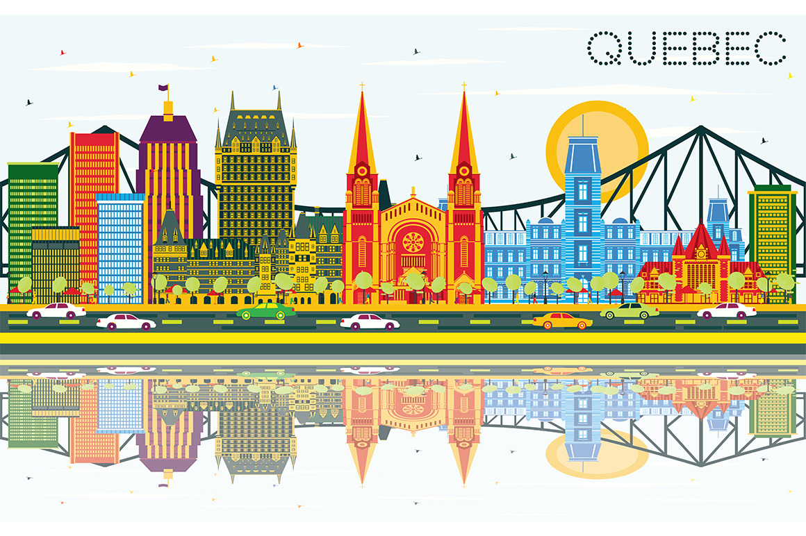 Quebec Canada Skyline | People Illustrations ~ Creative Market