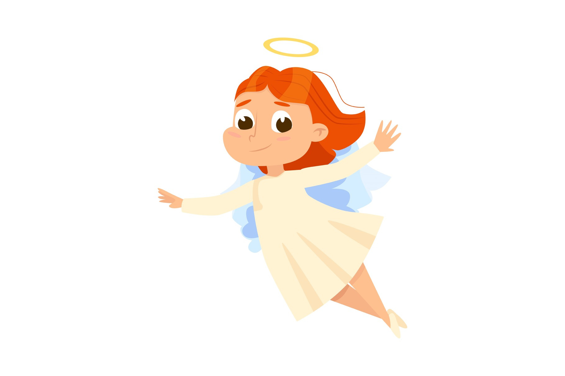 Cute Baby Angel Flying in Sky, a Decorative Illustration by TopVectors