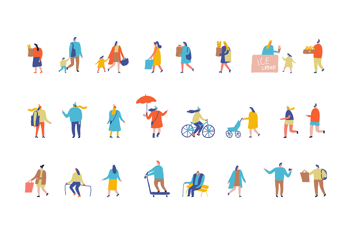 Vector flat people set