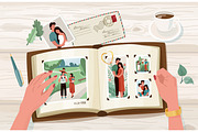 Photo album with family photographs, an Illustration by Zaie