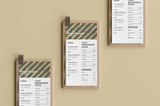 DL Food Menu on a Board Mockup, a Print Template by pmvch