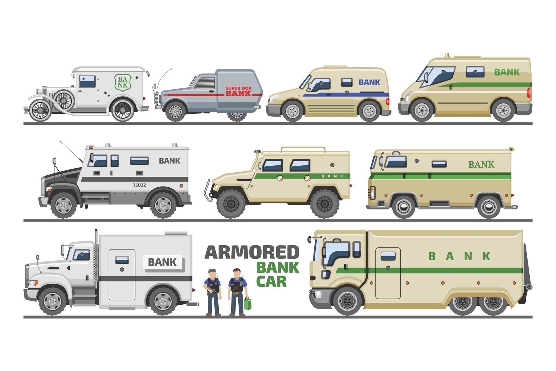 Armored vehicle vector bank van, a Finance Illustration by RocketArt