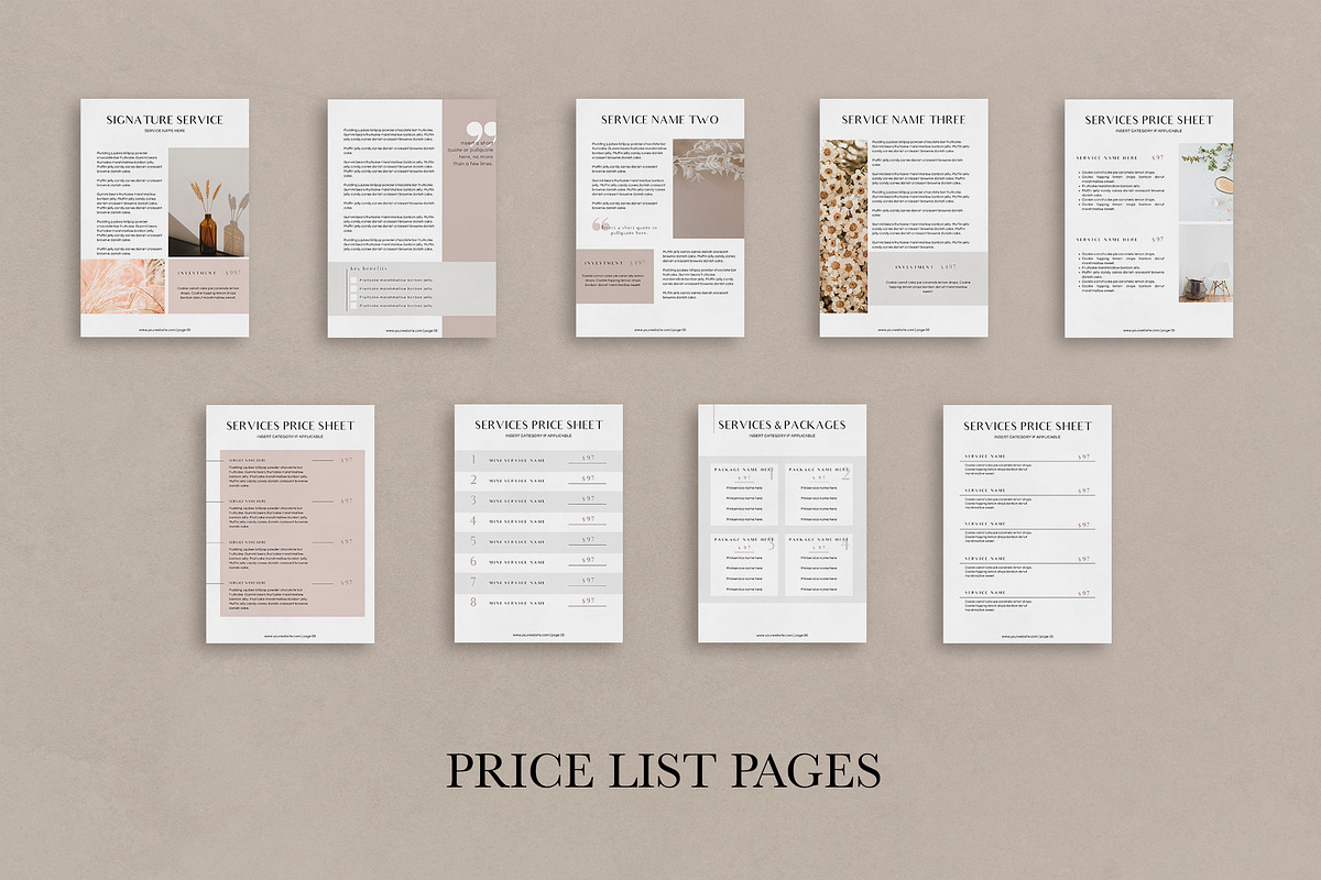 Price List Canva Template | EMMA, a Brochure Template by Studio Next