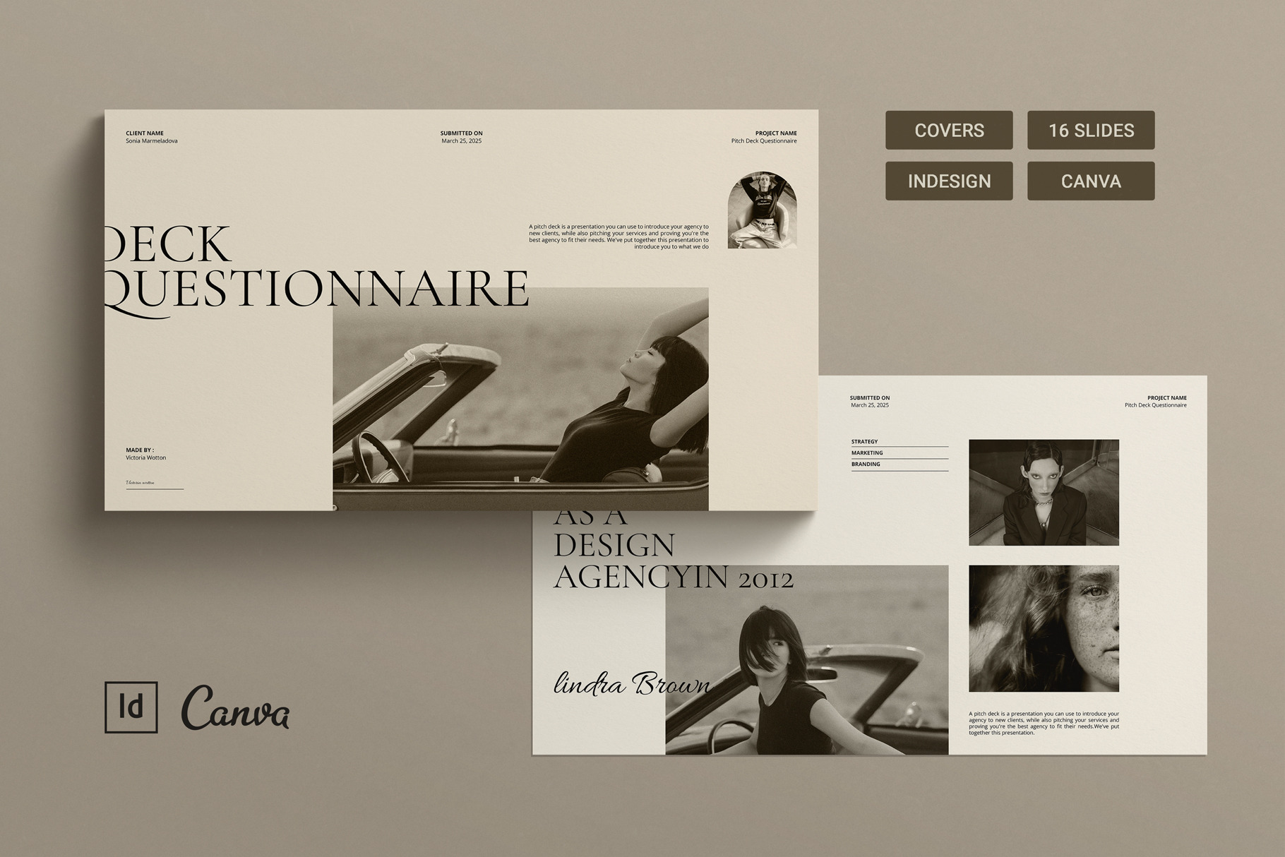 Pitch Deck & Questionnaire Template, a Presentation Template by ...