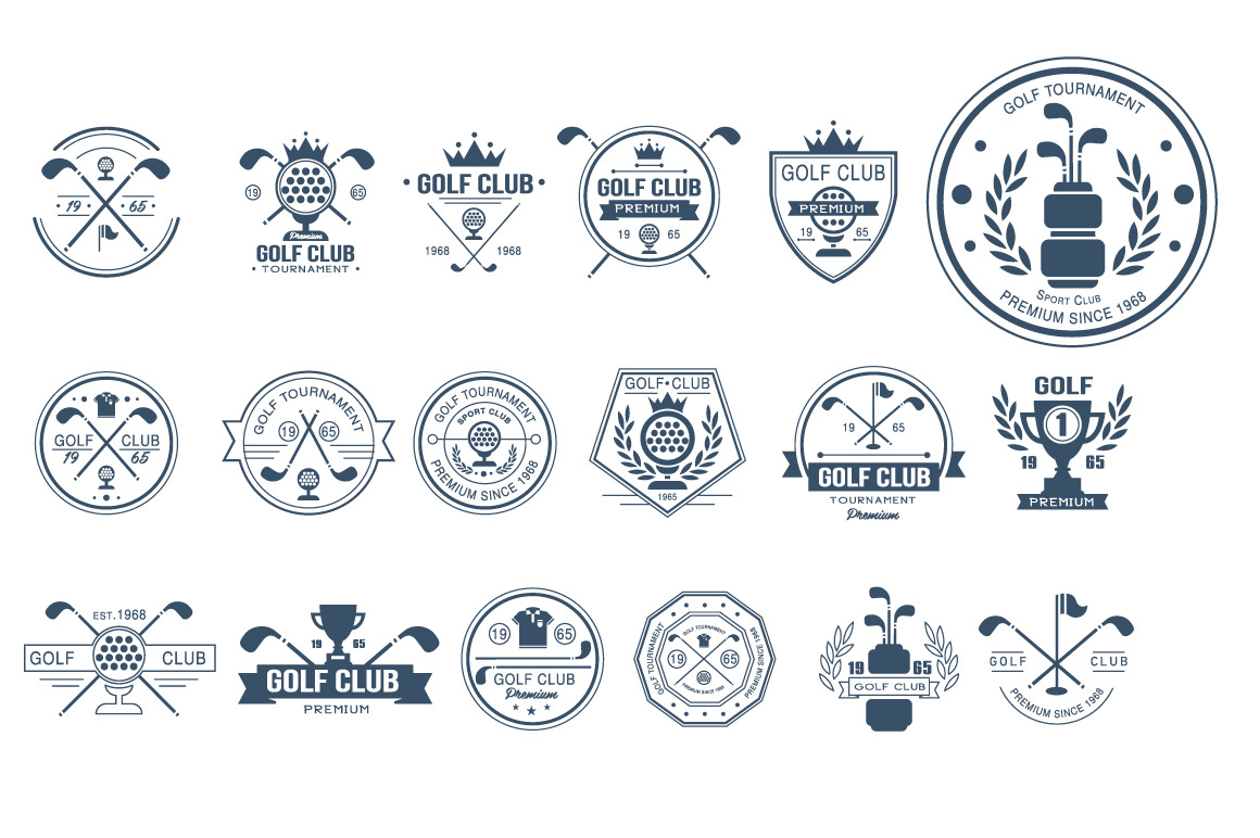 Golf labels, badges and emblems, an Illustration by TopVectors
