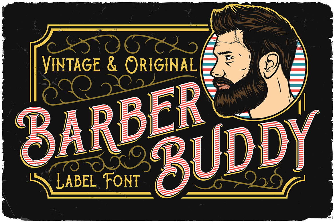 Barber Buddy Display Font, a Serif Font by JumboDesign