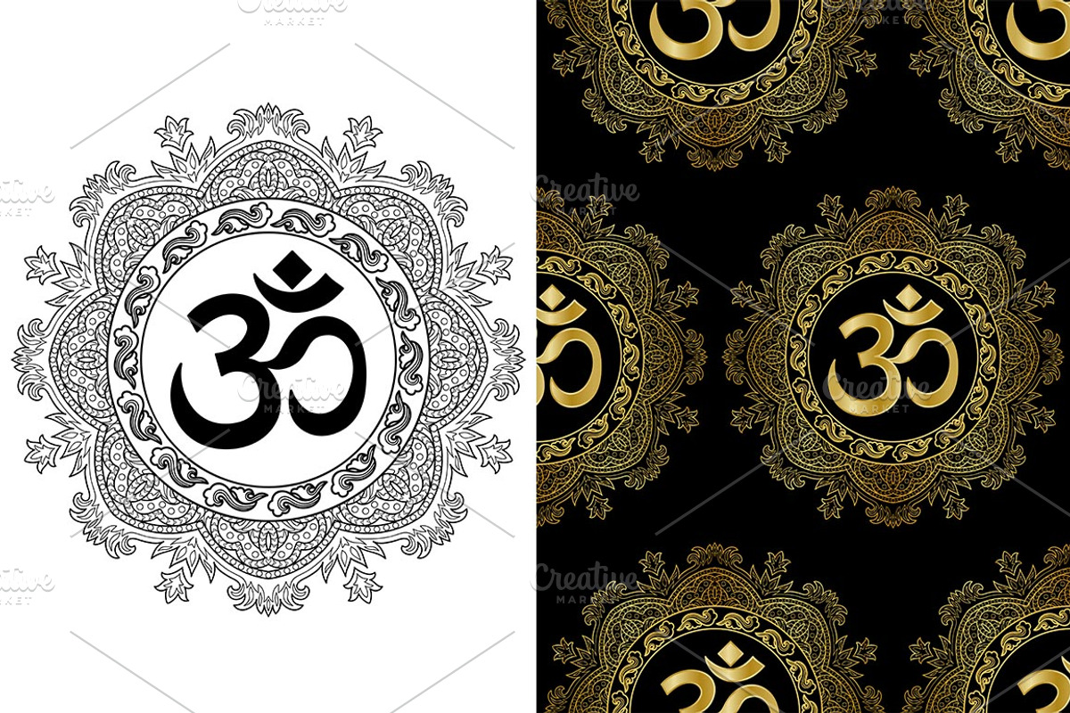 Om Pattern, an Object Graphic by Elena Lux | Creative Market