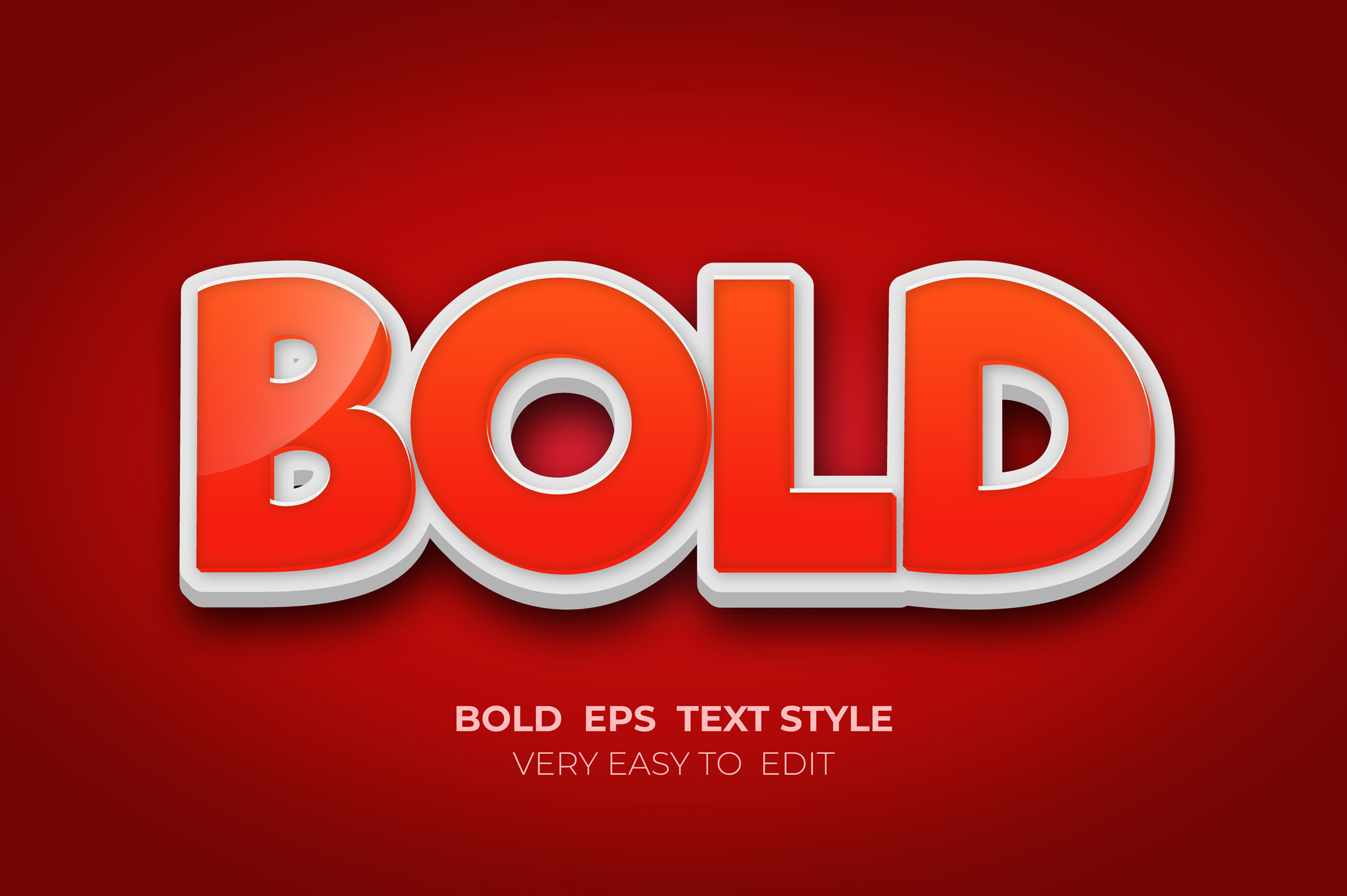 Red Bold 3d text style effect, a Layer Style Add-On by thedesignsource ...