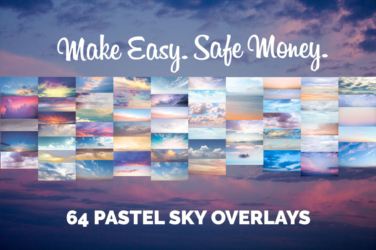 64 Pastel Sky Overlays, a Layer Style Add-On by PhotoEffects.Store
