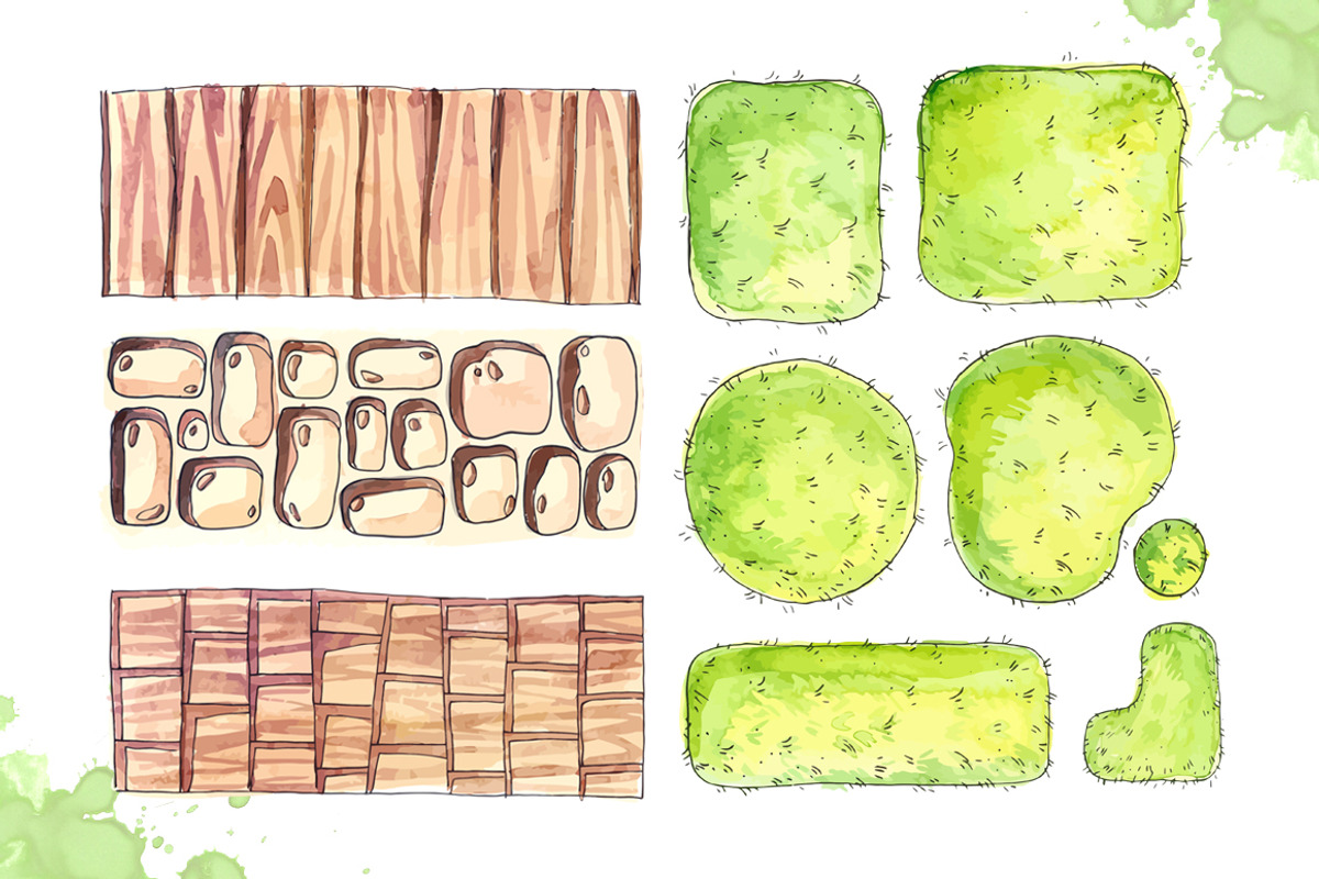 Landscape design set, a Decorative Illustration by AlexGreenArt