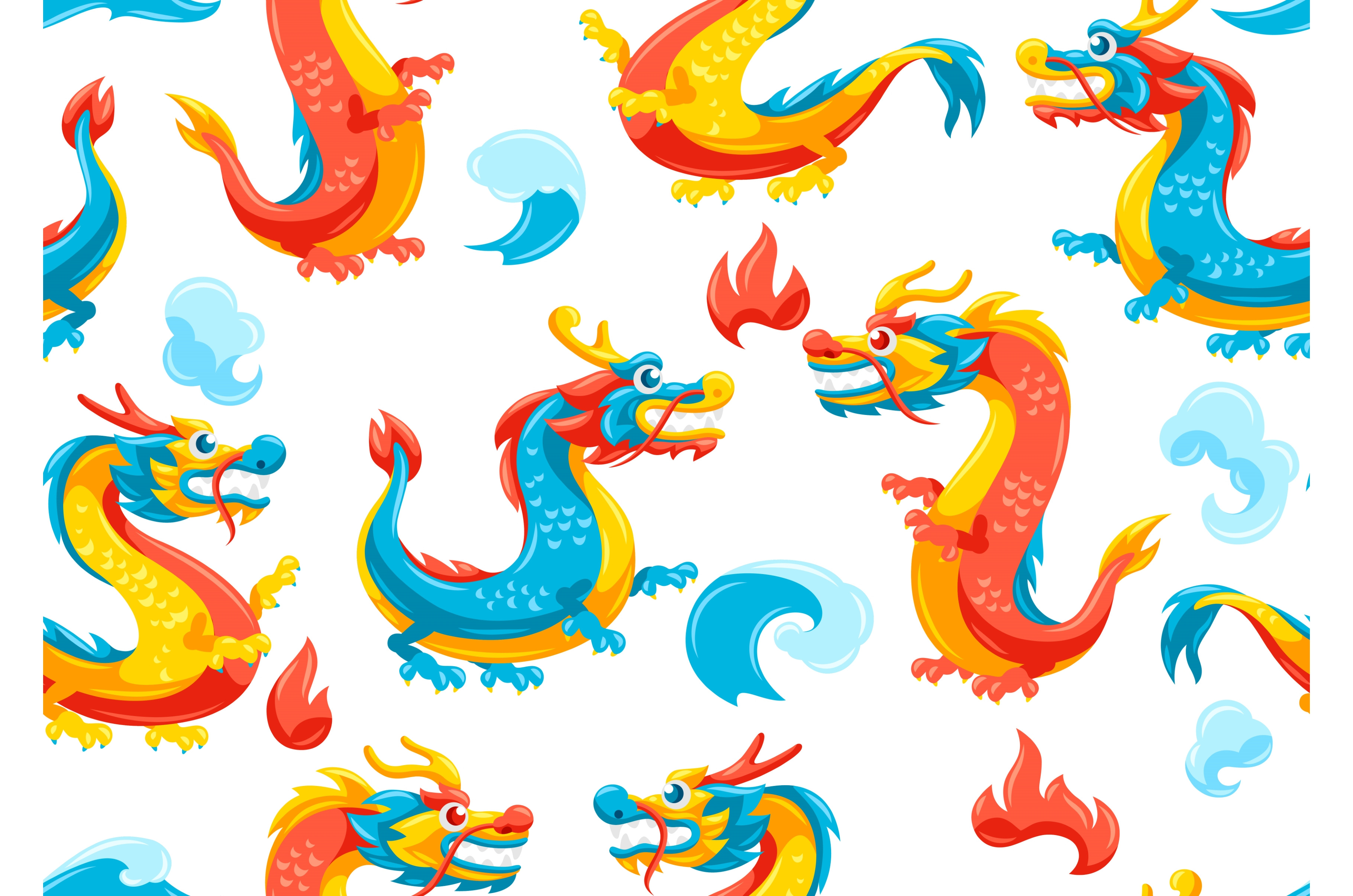 Seamless pattern with Chinese | Graphic Patterns ~ Creative Market