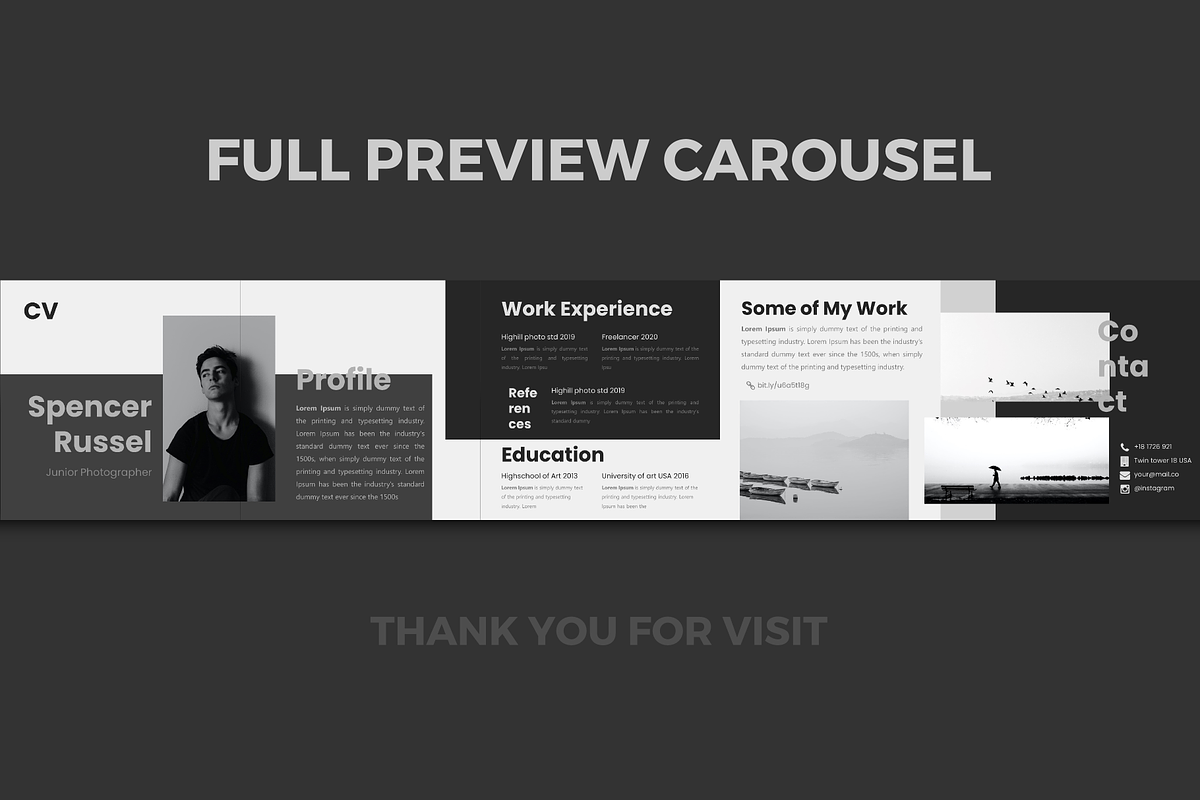 Online cv resume instagram carousel, a Social Media Template by rivatxfz