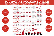 Hats/Caps Bundle - Mockup Template