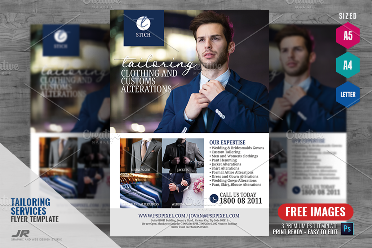 Tailoring Services Flyer, a Flyer Template by PSDPixel