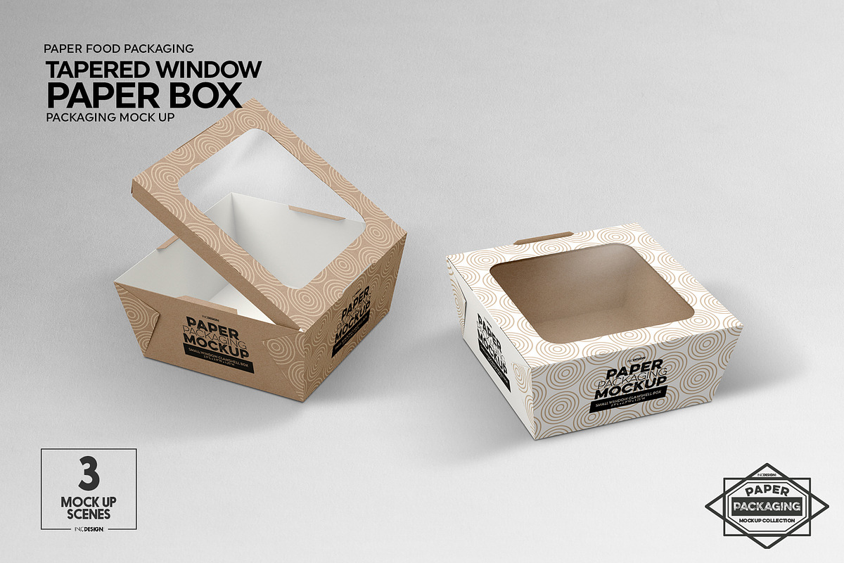 Paper Tapered Window Boxes Mockup, a Cups & Container Mockup by INCDesign