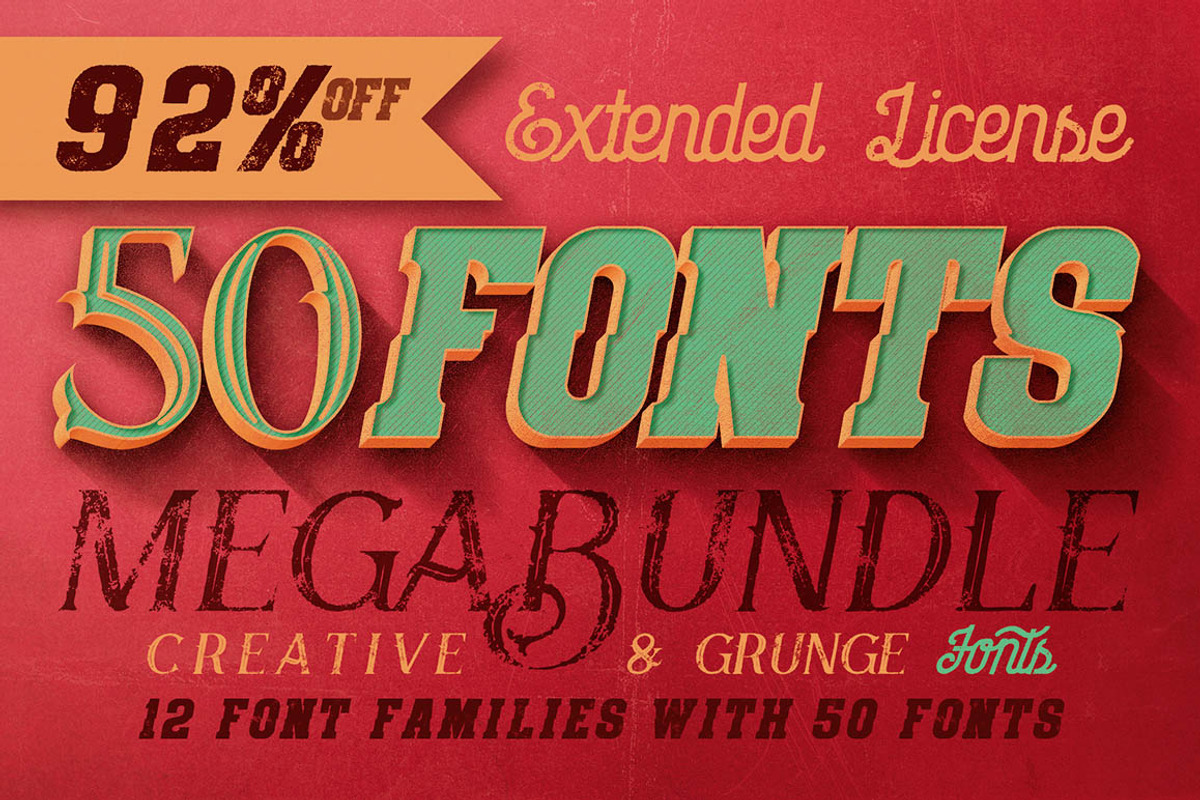 SALE Creative Fonts Mega Bundle, a Script Font by JumboDesign