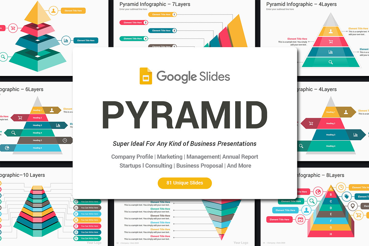 Pyramid Google Slides Infographics, a Presentation Template by SlideOne