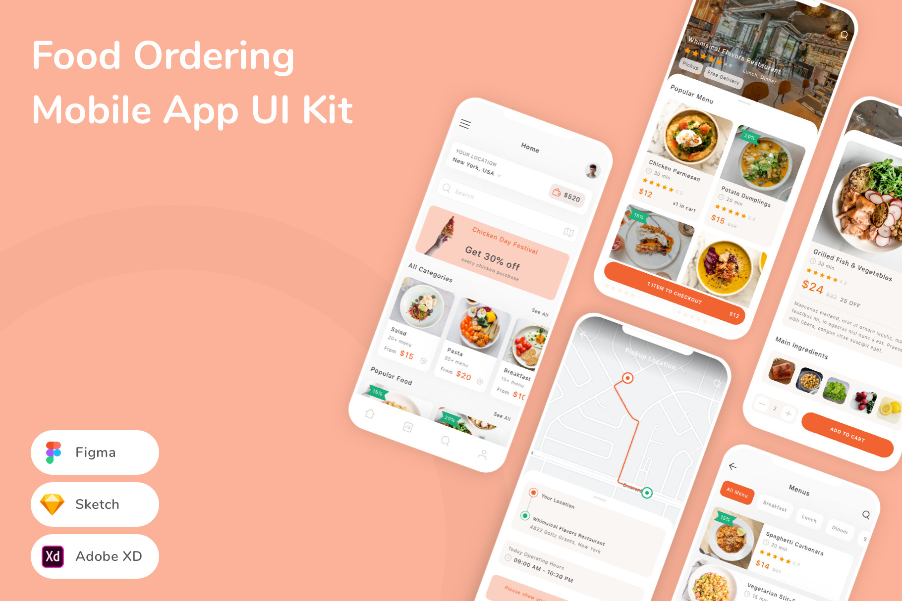 Food Ordering Mobile App UI Kit, an UI Kit Template by Betush